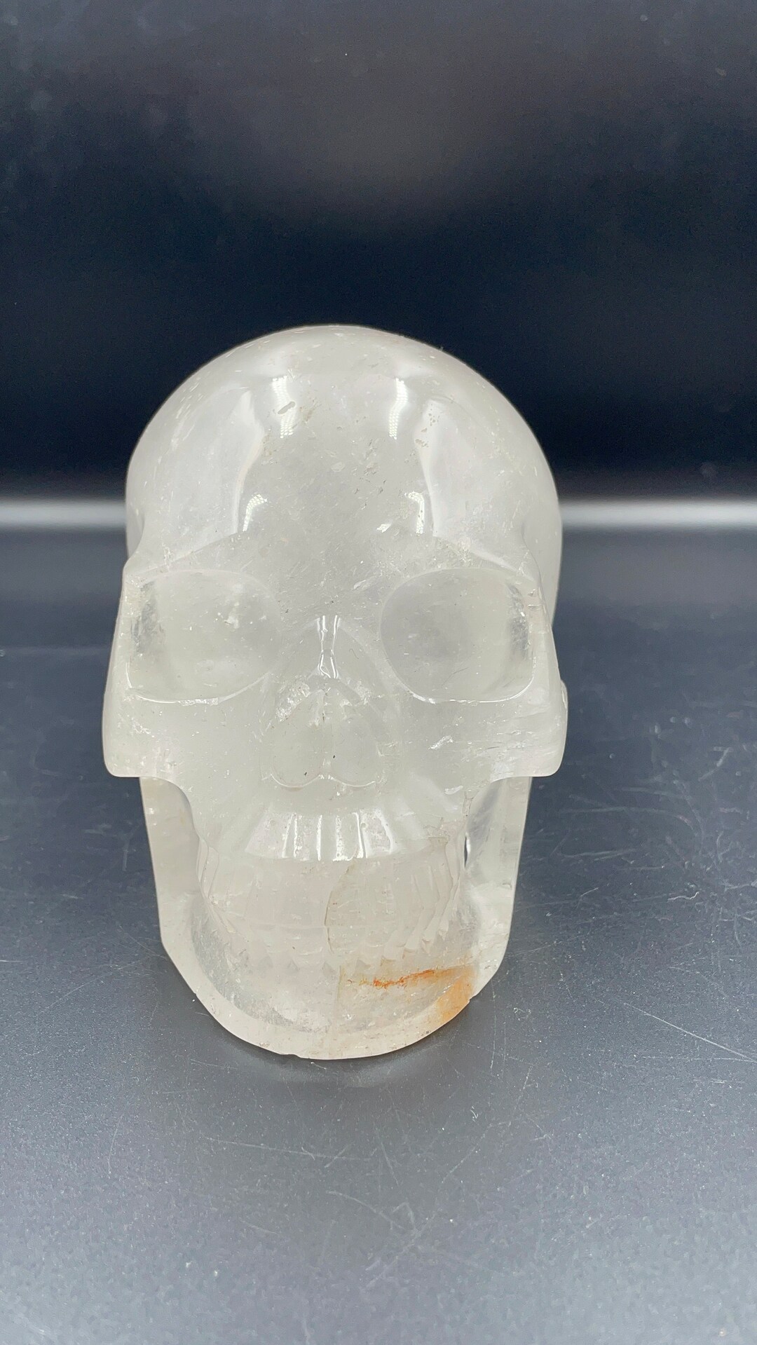 Clear Quartz With Iron Inclusion Skull - Etsy