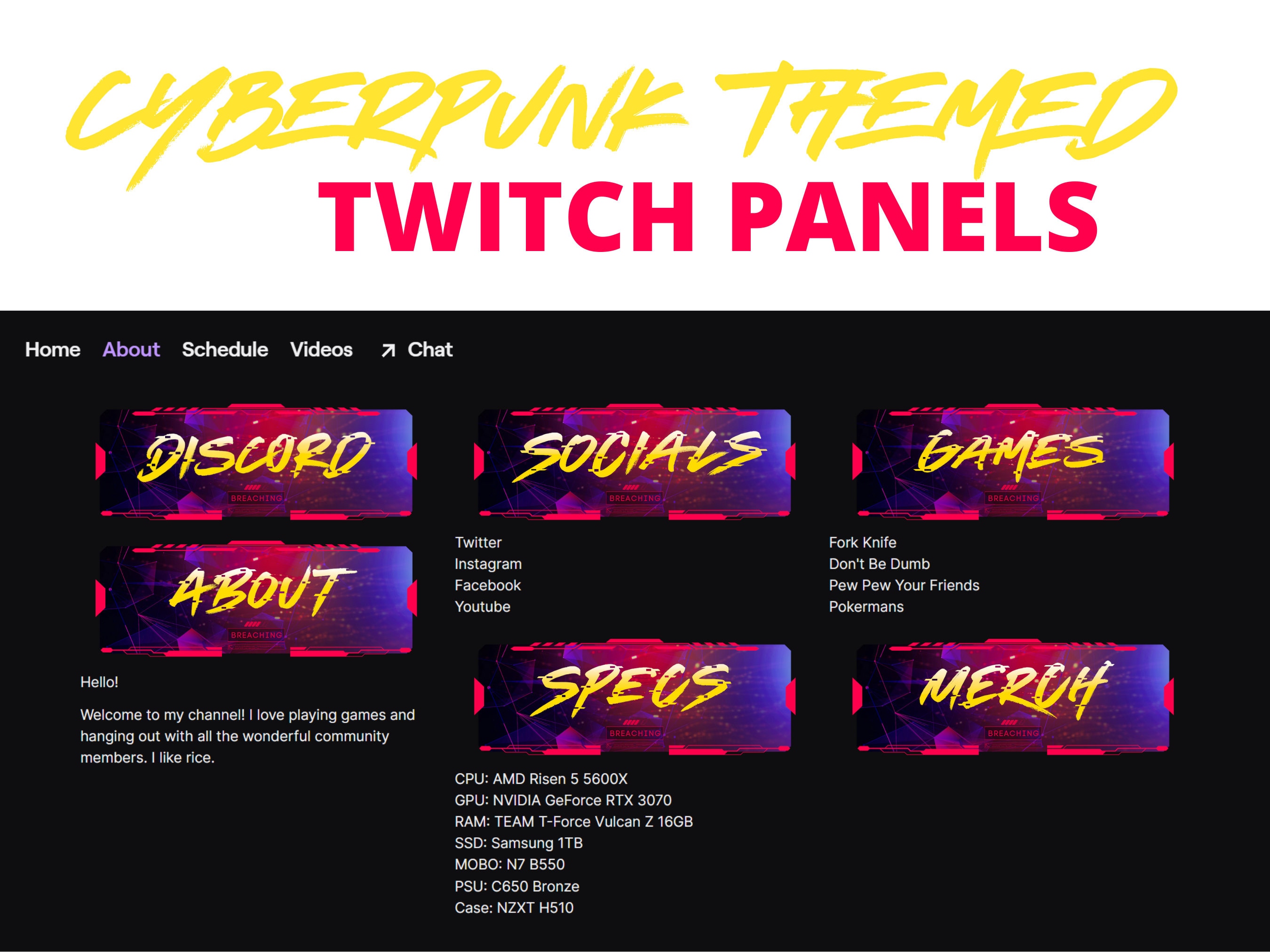 Cyberpunk Twitch Panels | X20 Panels | Digital Download - Etsy