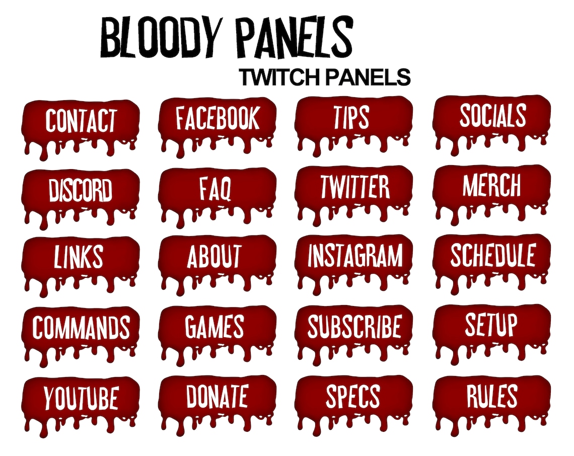 Bloody Twitch Panels X20 Panels Digital Download | Etsy