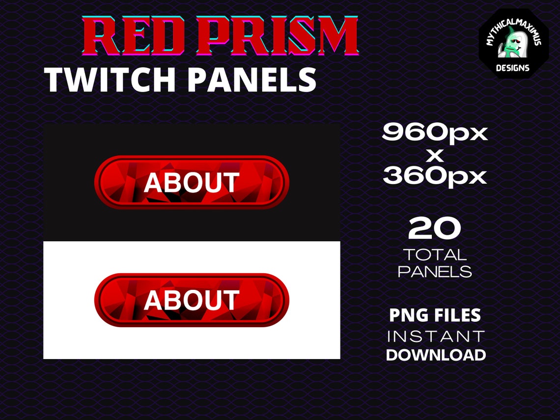 Red Prism Twitch Panels X20 Panels Digital Download - Etsy
