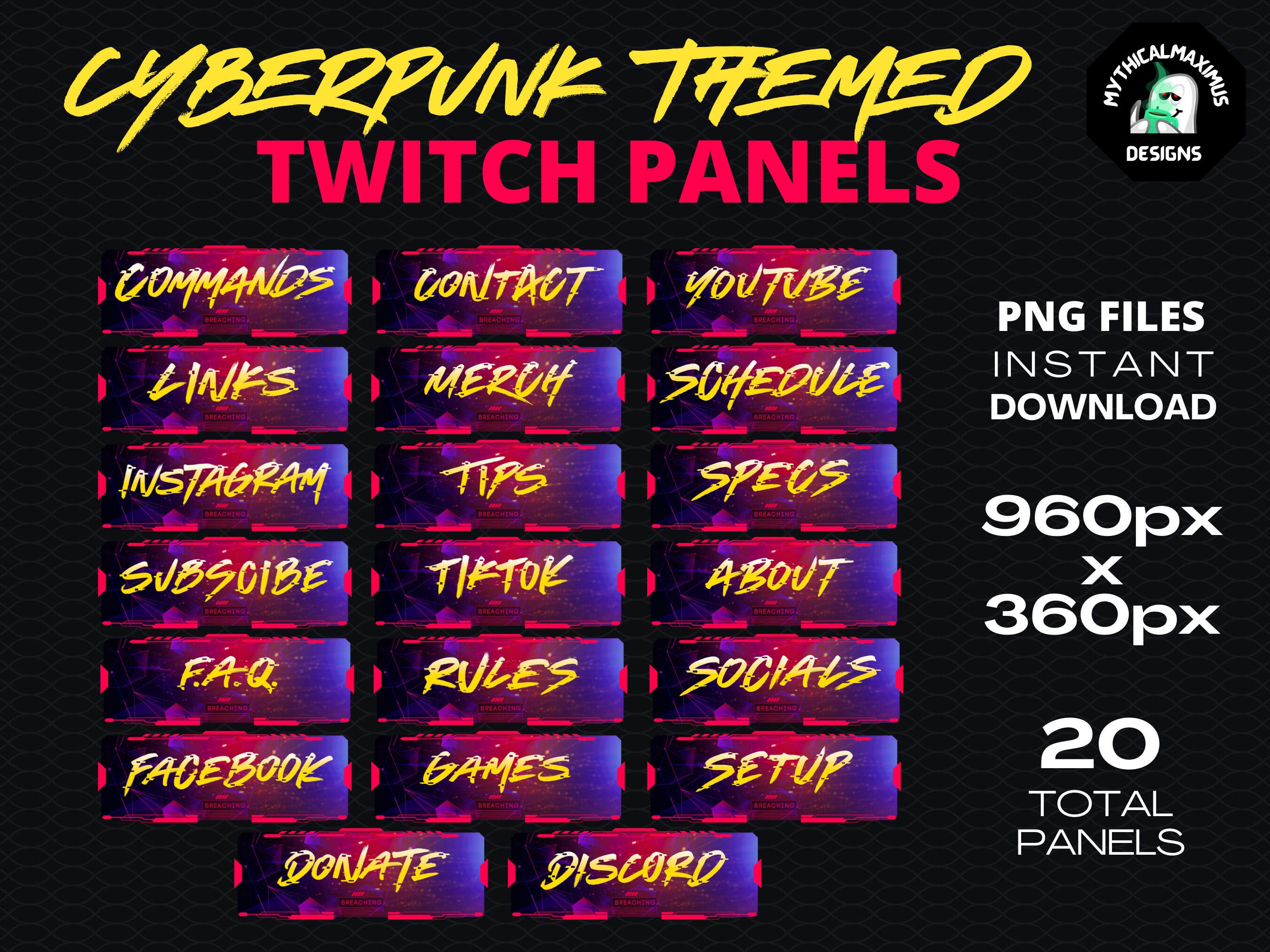 Cyberpunk Twitch Panels | X20 Panels | Digital Download - Etsy