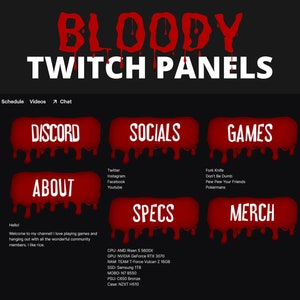 Bloody Twitch Panels | X20 Panels | Digital Download - Etsy