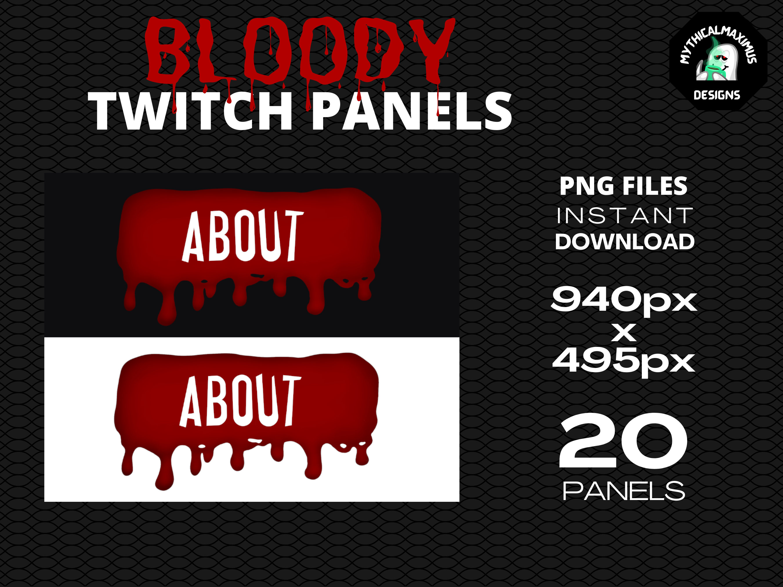 Bloody Twitch Panels | X20 Panels | Digital Download - Etsy