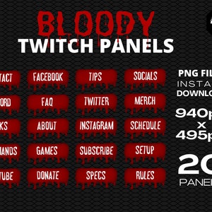 Bloody Twitch Panels | X20 Panels | Digital Download - Etsy