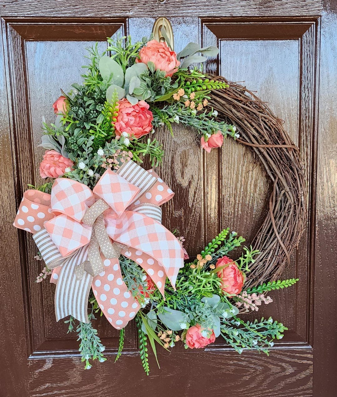 Spring Grapevine Wreath for Front Door, Everyday Door Hanger, Mothers ...
