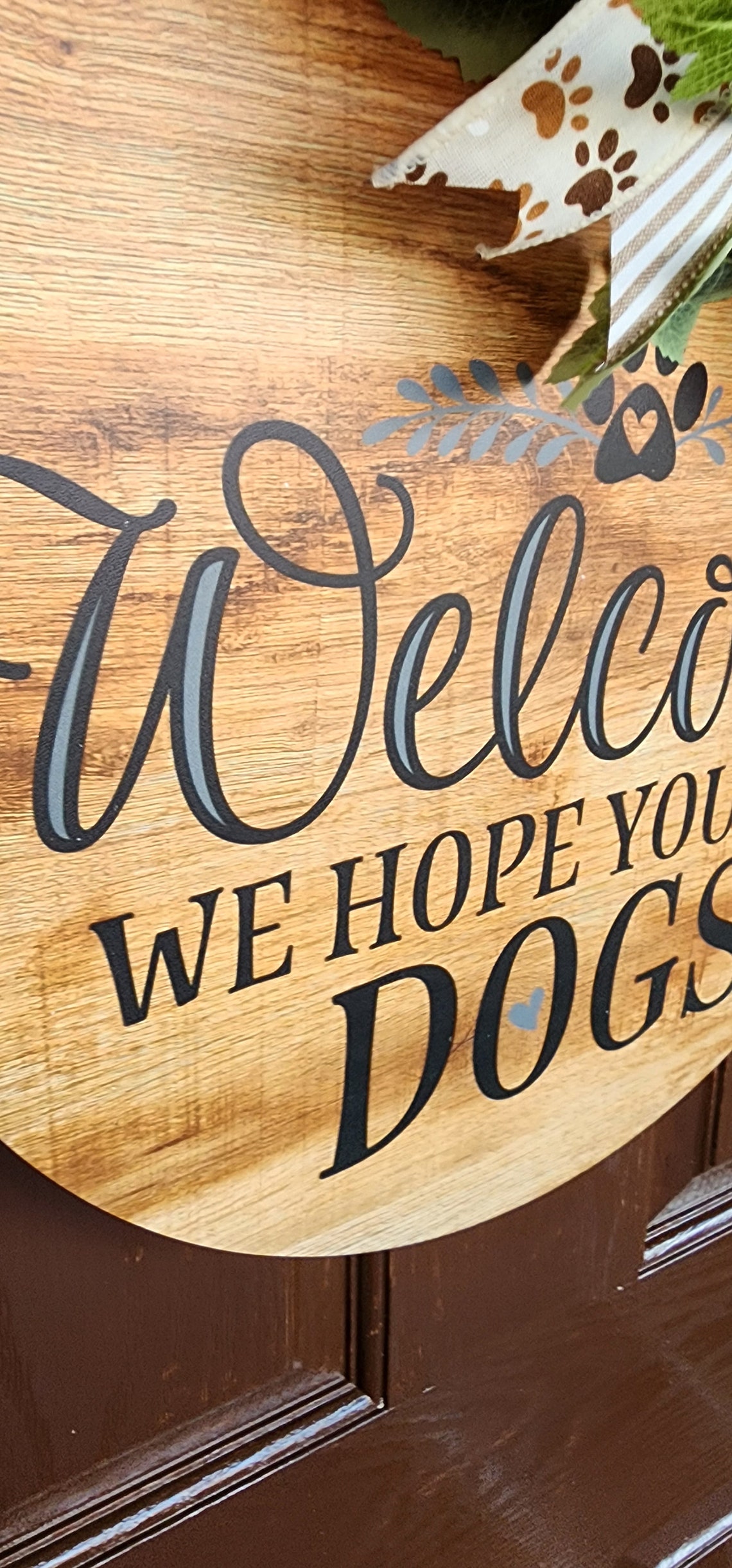 Welcome Front Door Hanger, Dog Welcome Sign, Housewarming Gift, Welcome ...