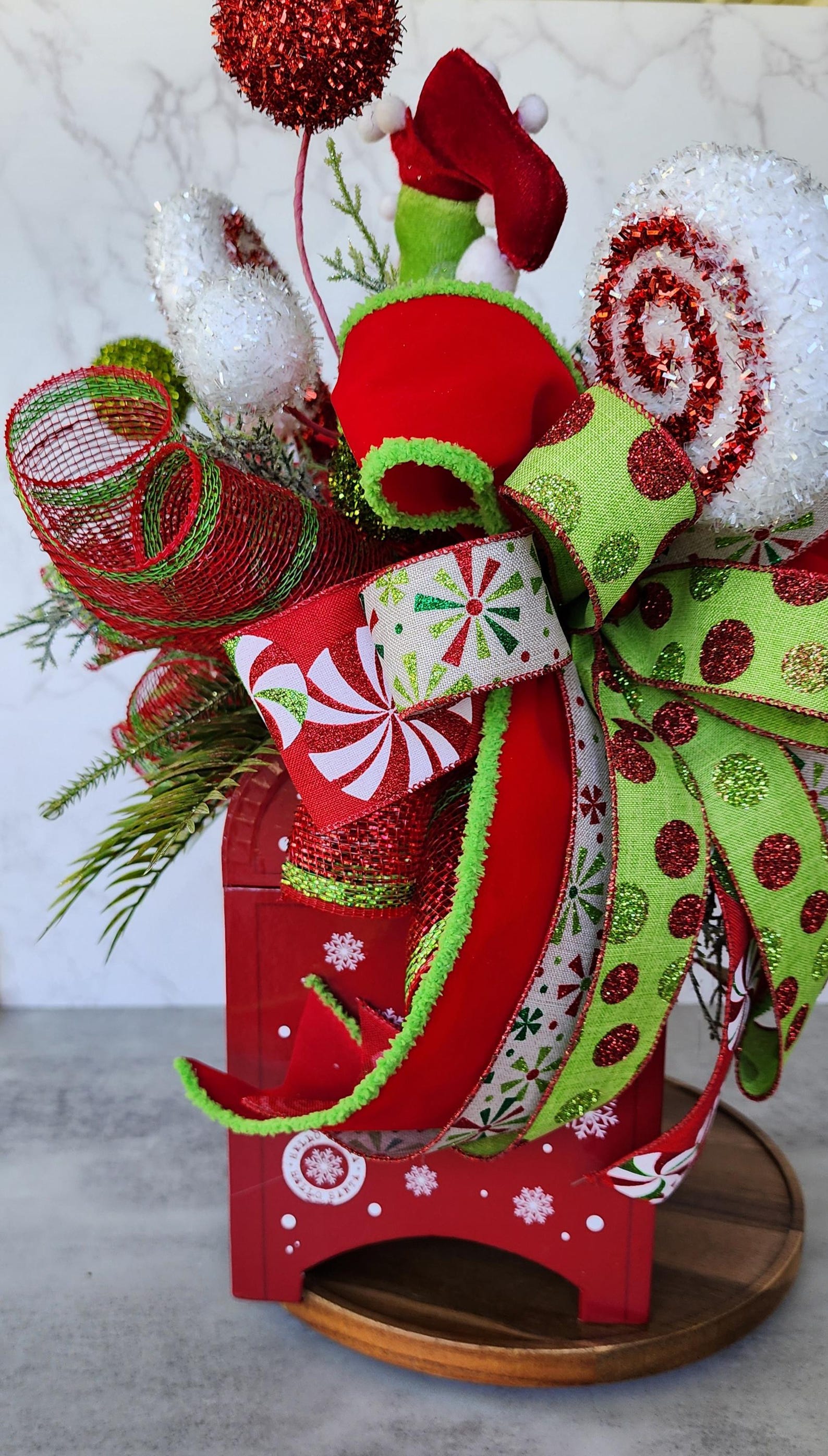 Santa Mailbox Centerpiece, Christmas Decor, Small Elf Mailbox ...