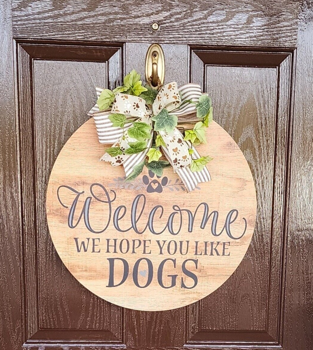 Welcome Front Door Hanger, Dog Welcome Sign, Housewarming Gift, Welcome ...
