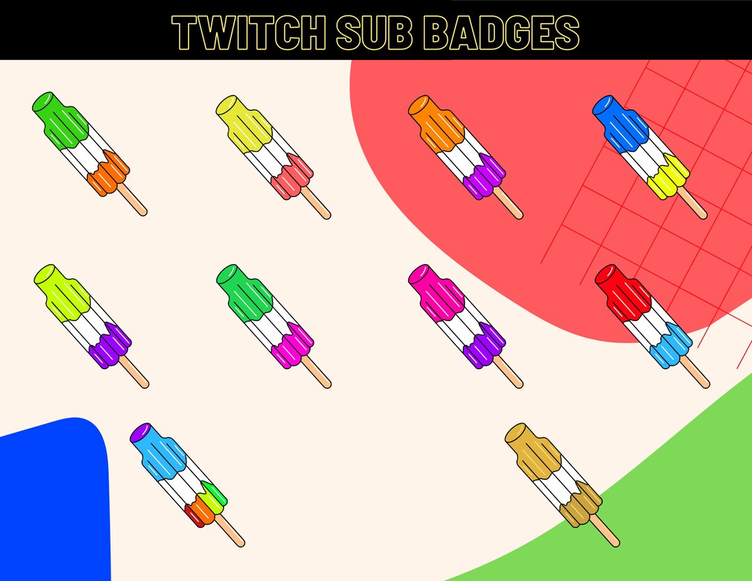 Popsicle Twitch Sub Badges | Twitch Emotes | Twitch Cheer Badges - Etsy