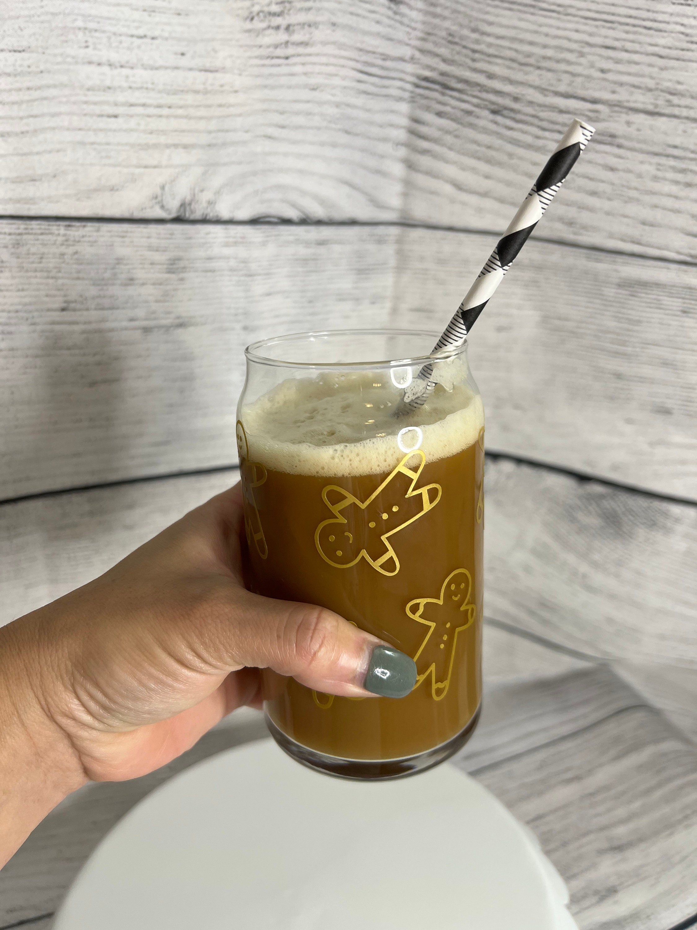 Gingerbread Man Beer Can Glass Christmas Holiday Gift - Etsy