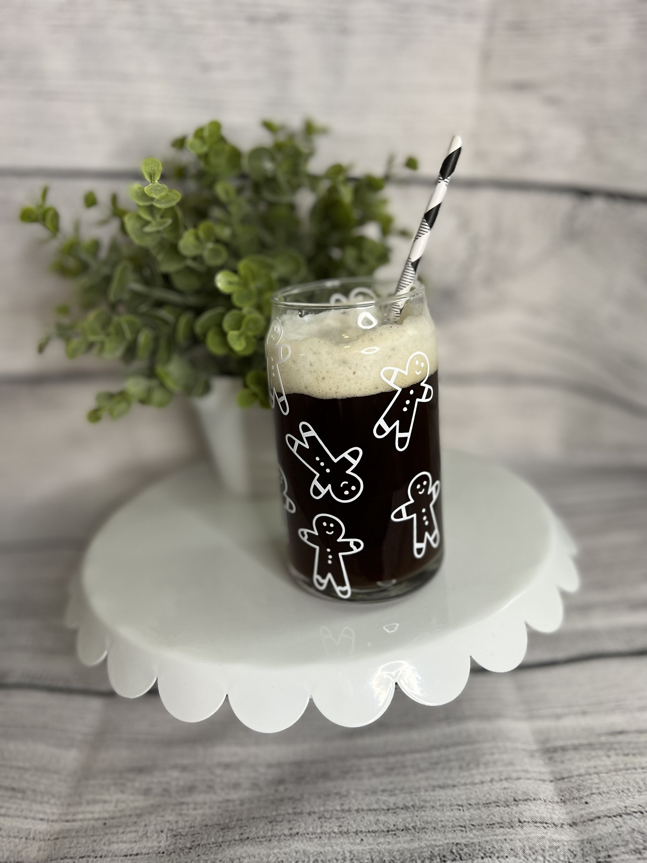 Gingerbread Man Beer Can Glass Christmas Holiday Gift - Etsy
