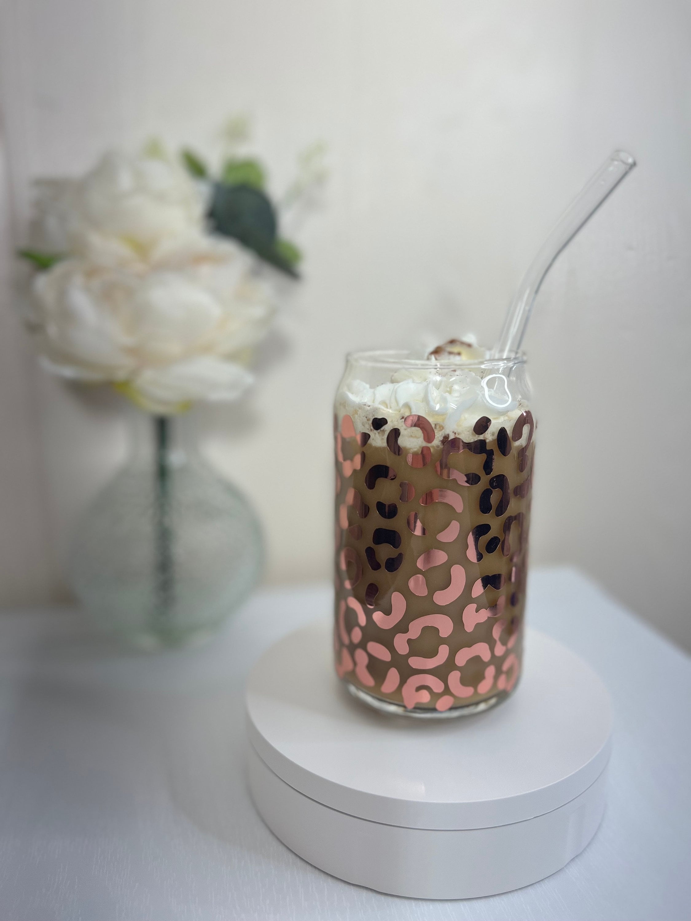 Leopard Beer Can Glass Beer Can Glass Libbey Glass Can Iced - Etsy