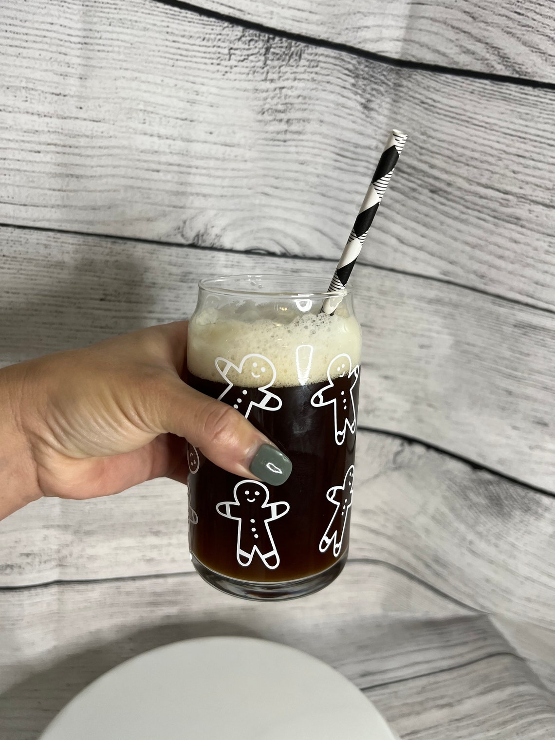 Gingerbread Man Beer Can Glass Christmas Holiday Gift | Etsy