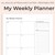 Weekly Planner Schedule Spanish Printable A4 & US LETTER - Etsy