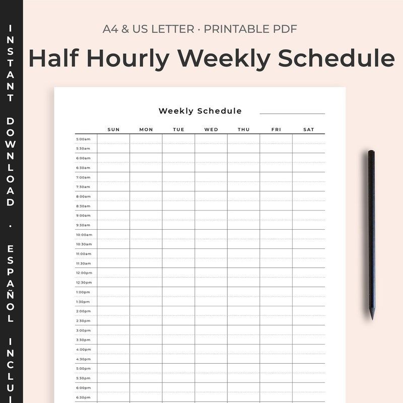 Printable Free Schedule - Etsy