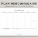 Planning hebdomadaire à imprimer, planning semaine, semainier, planning ...