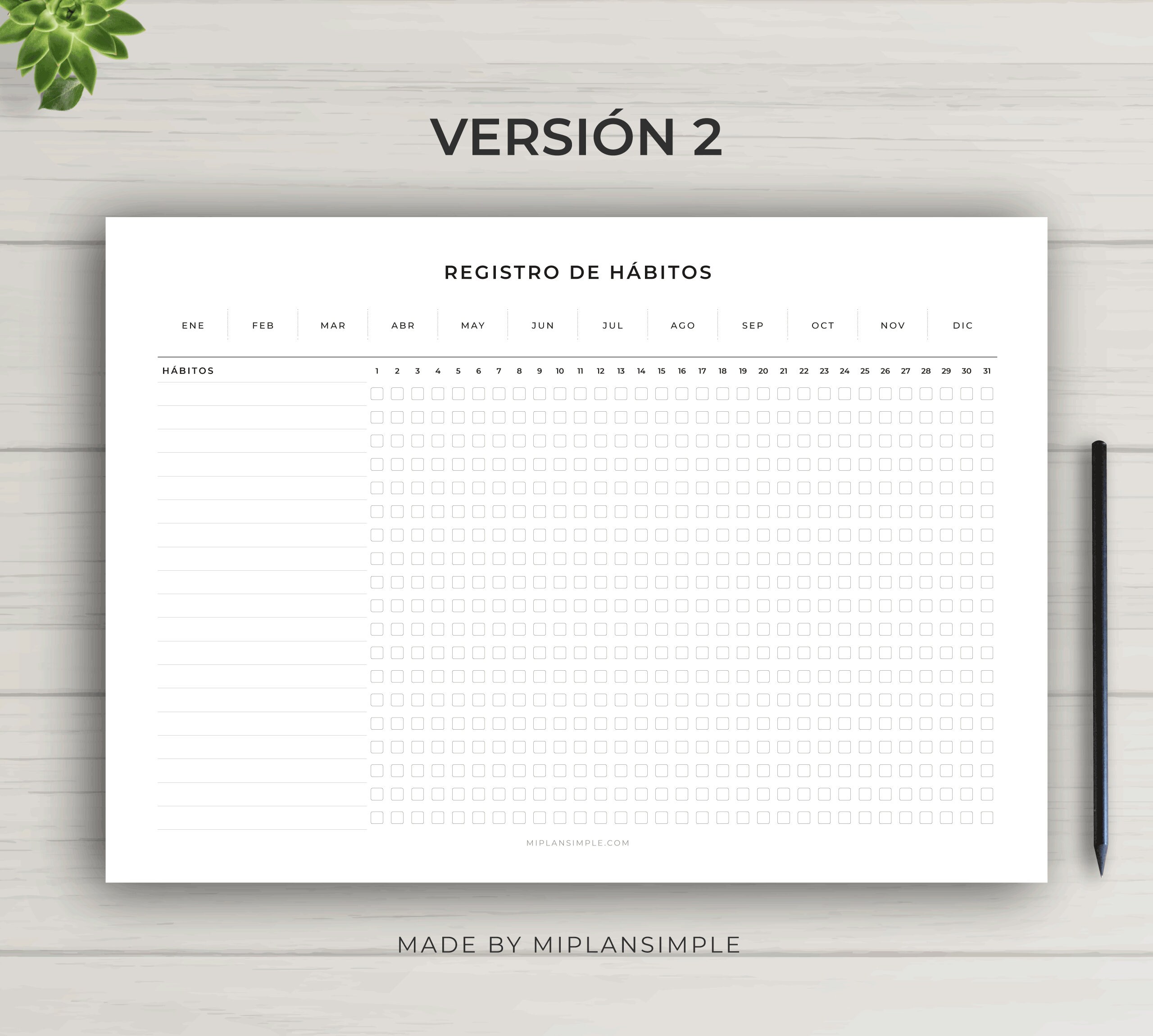 Habit Tracker Spanish, Habit Tracker Printable, Template Habit Tracker ...