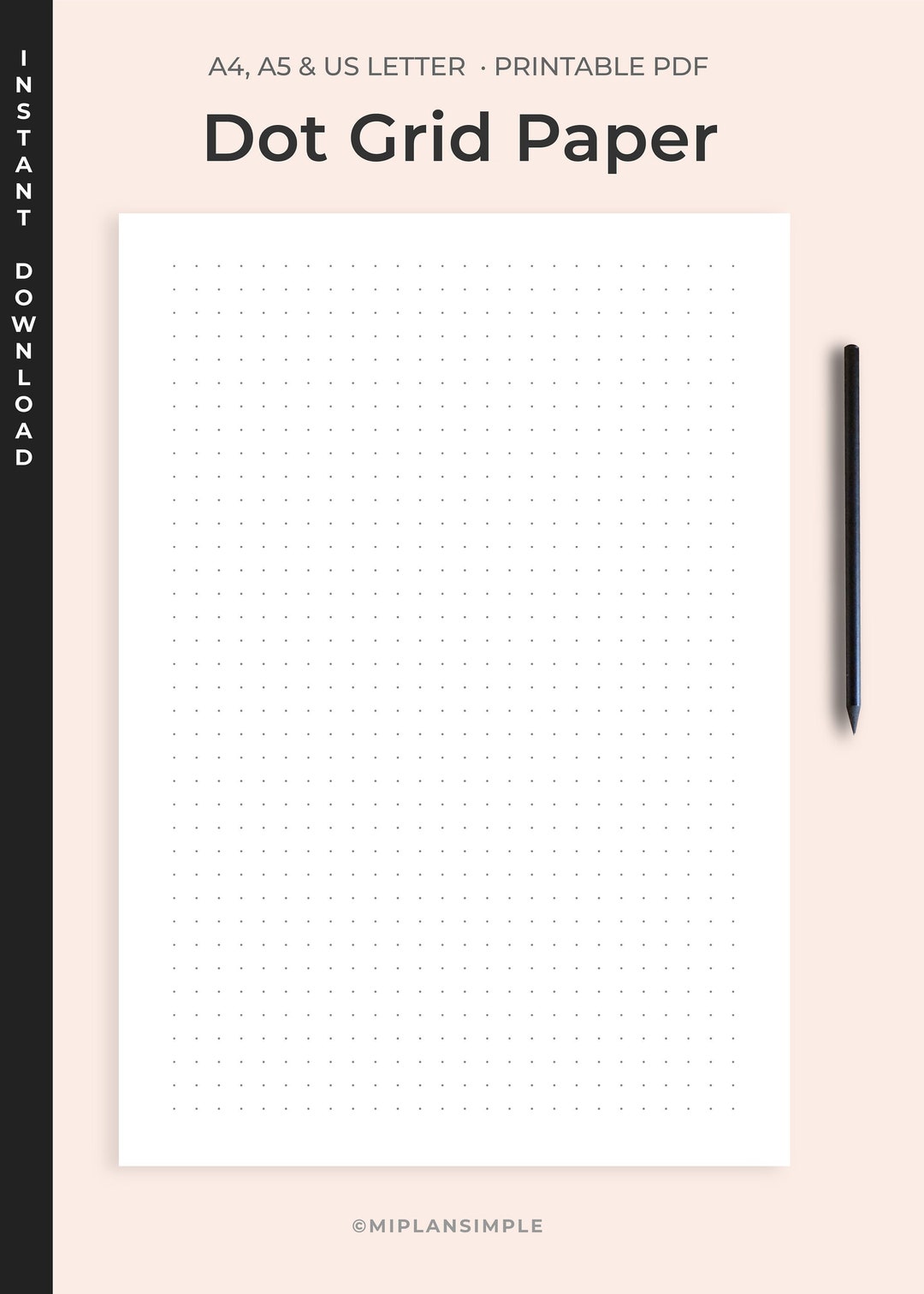 Dot Grid Paper, Printable Dot Grid Paper for Bullet Journal Dotted ...