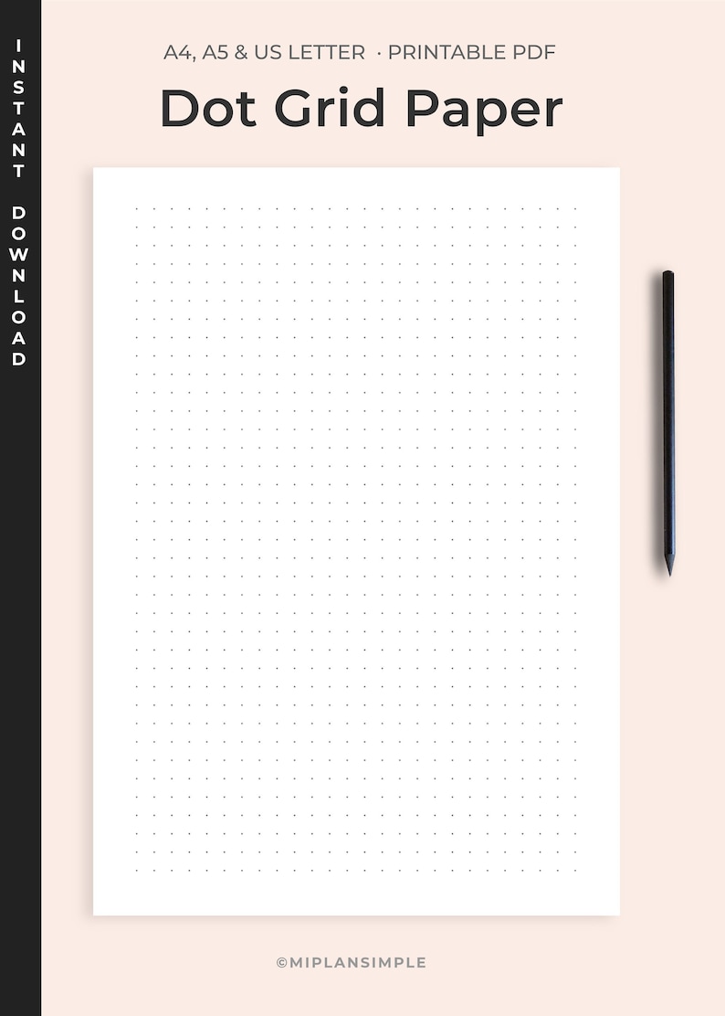 Dot Grid Paper, Printable Dot Grid Paper for Bullet Journal Dotted ...