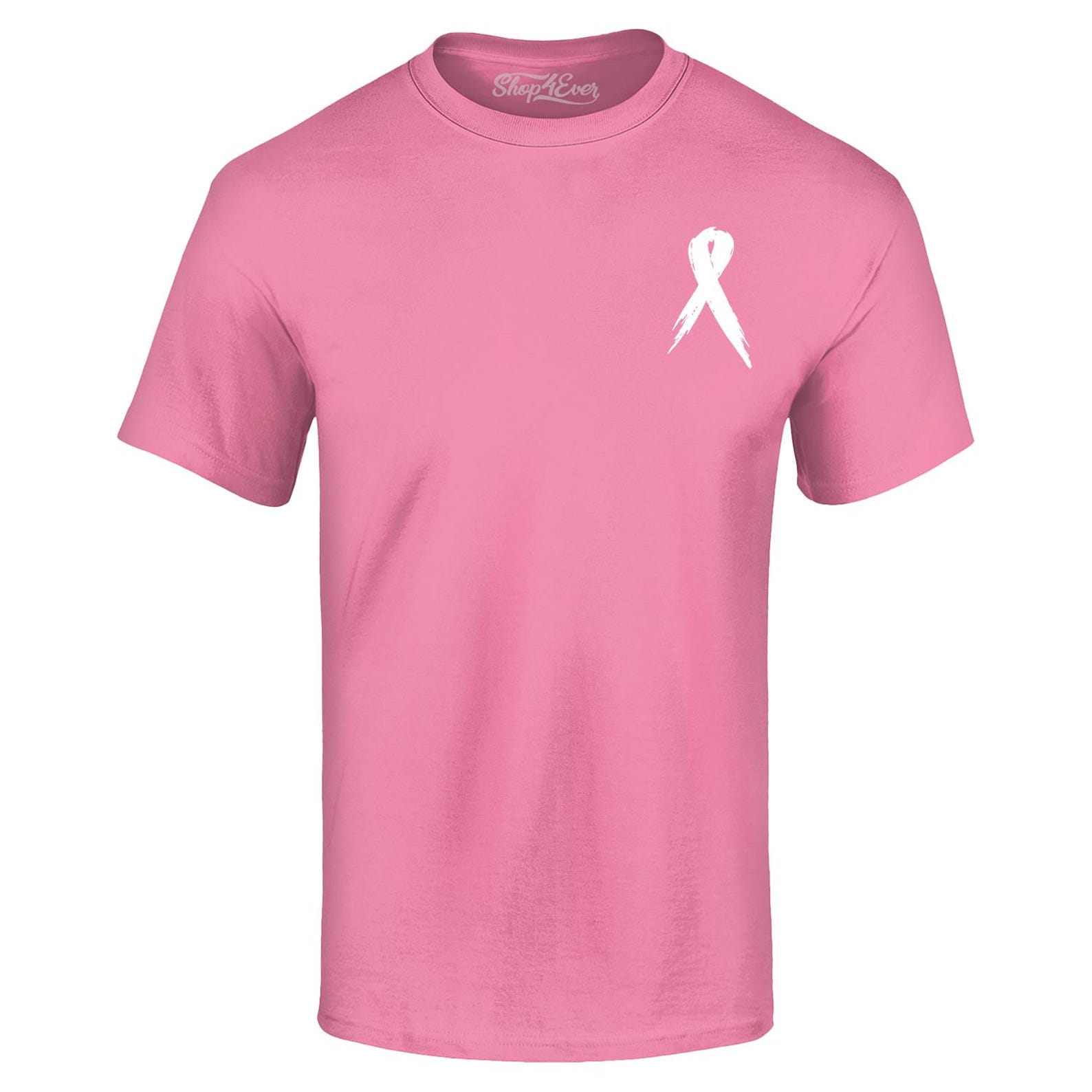 Breast Cancer Awareness Ribbon Pocket T-shirt Cancer Tee Breast Cancer ...