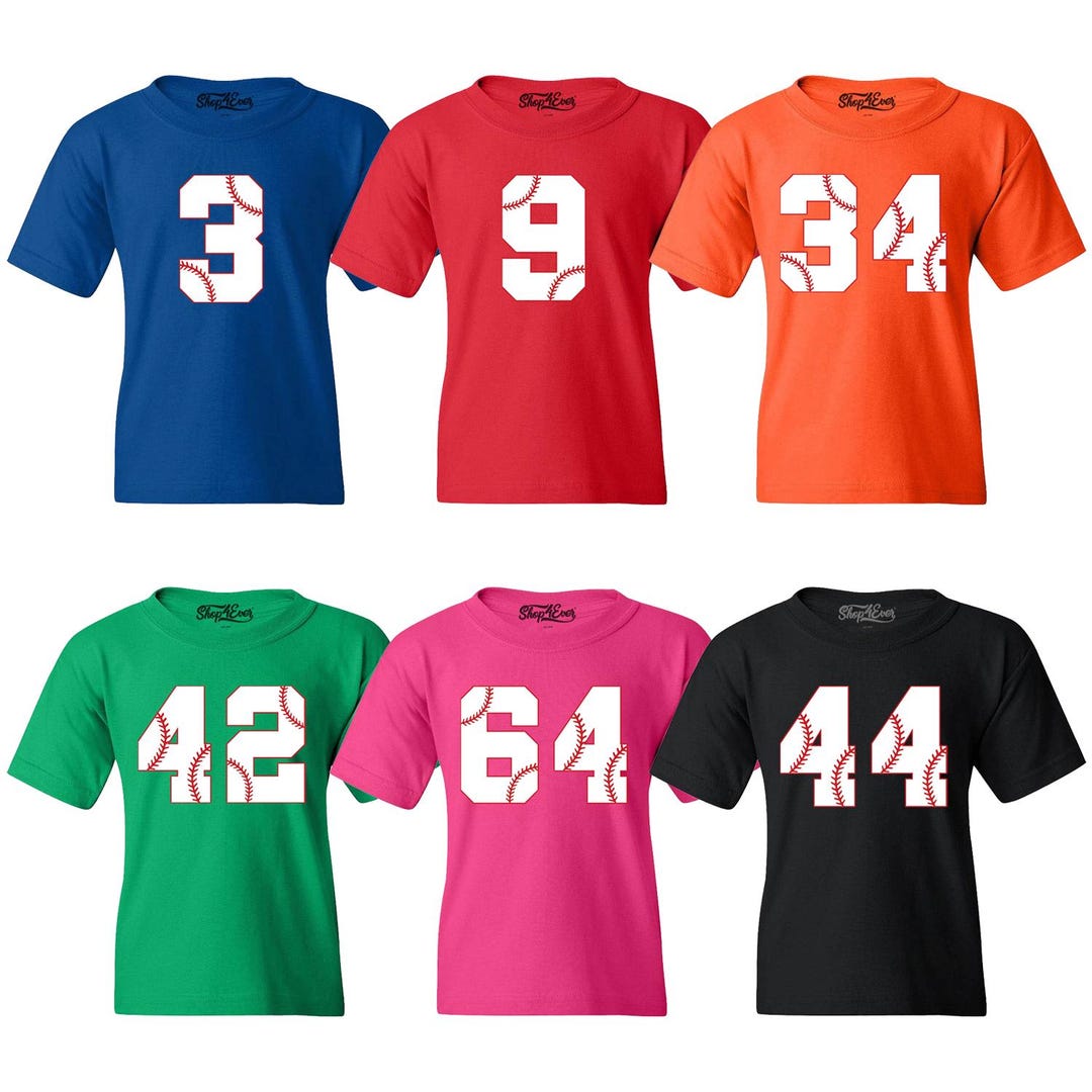 Custom Baseball Number Team Child's T-shirt Kids Tee Customizable ...