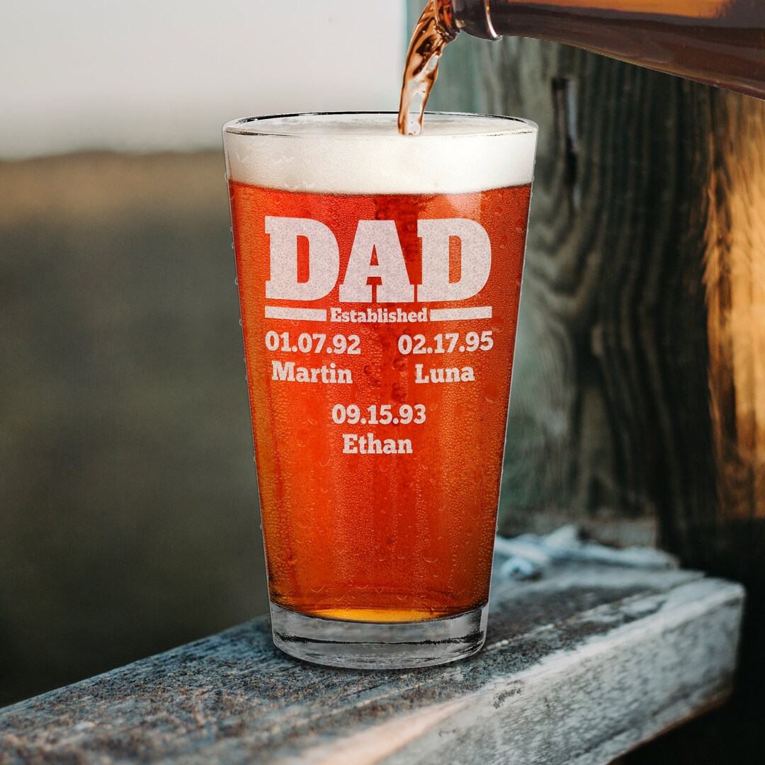 Personalized Fathers Day Gift. Custom Dad Established Name and Birth ...