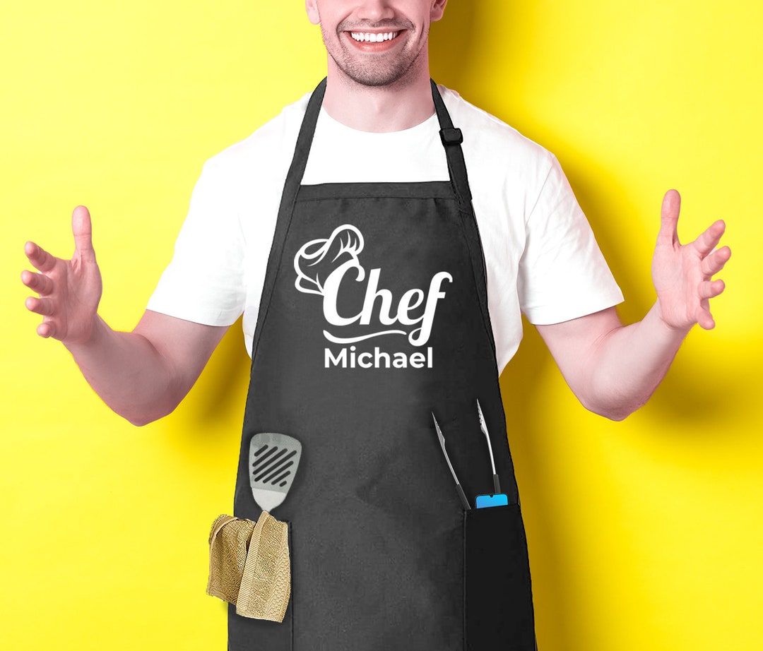 Personalized Apron Chef Hat Custom Chef's Name Cook Kitchen Cooking ...