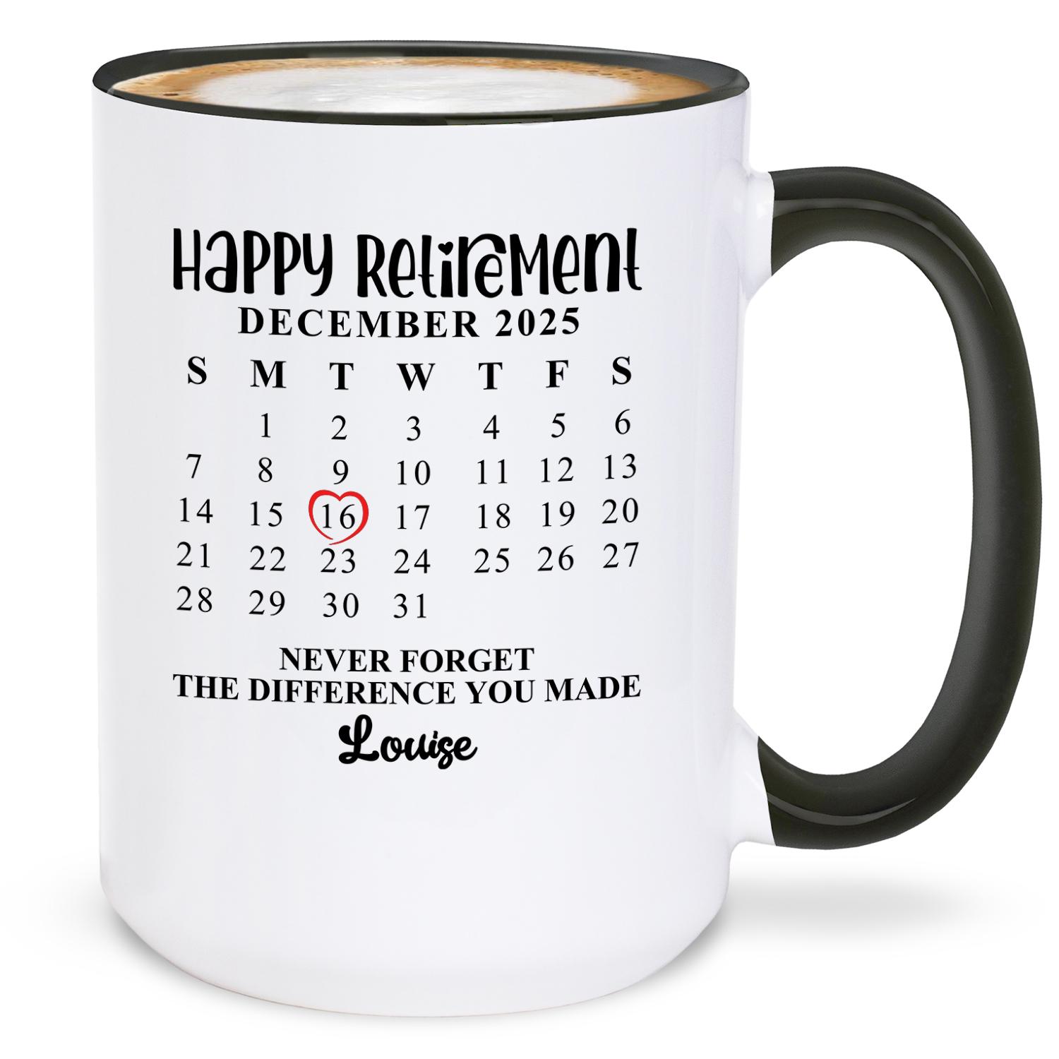 Personalized Happy Retirement Calendar Date With Retiree Name Ceramic ...
