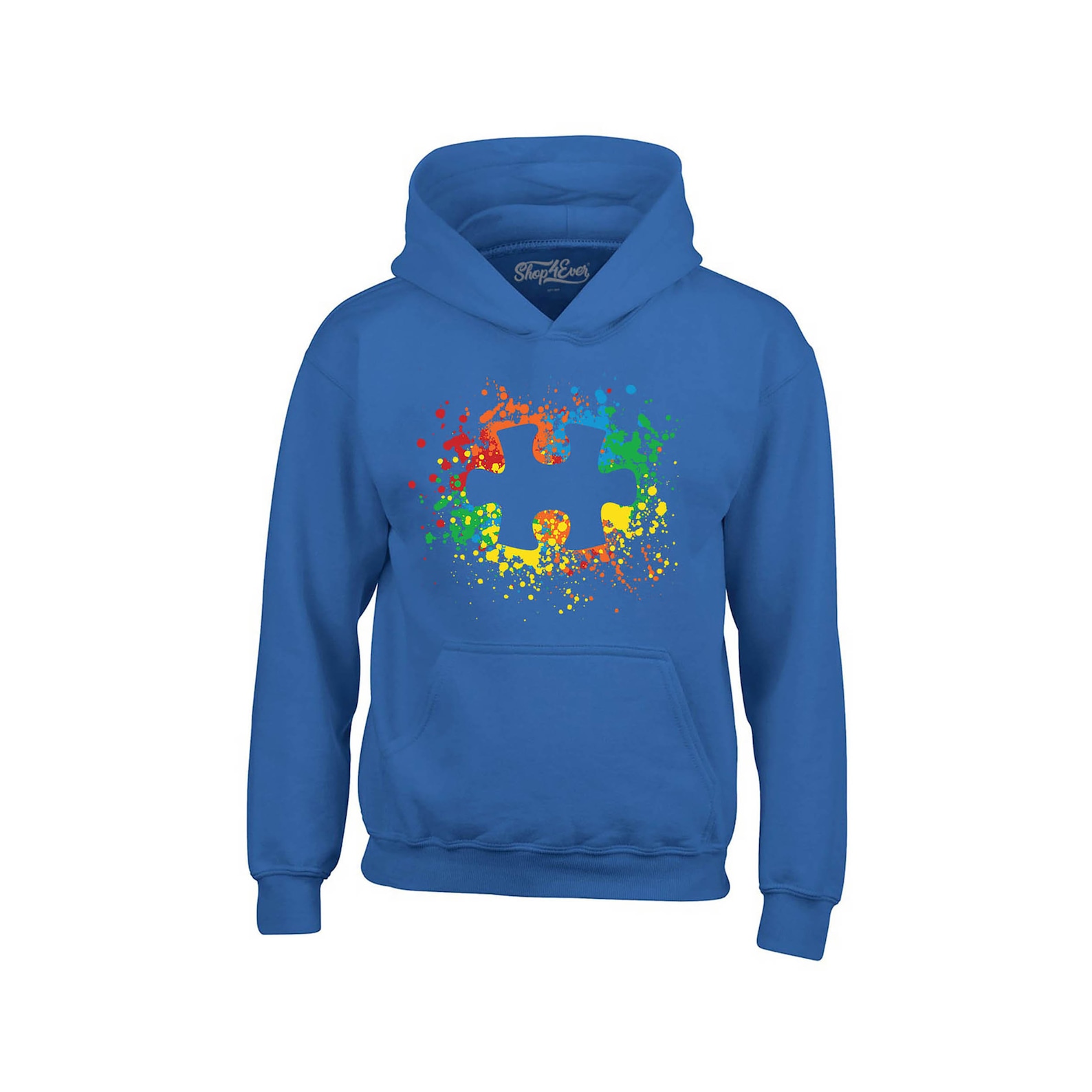 Autism Awareness Splatter Paint Puzzle Piece Hoodie Sweatshirts Autism ...
