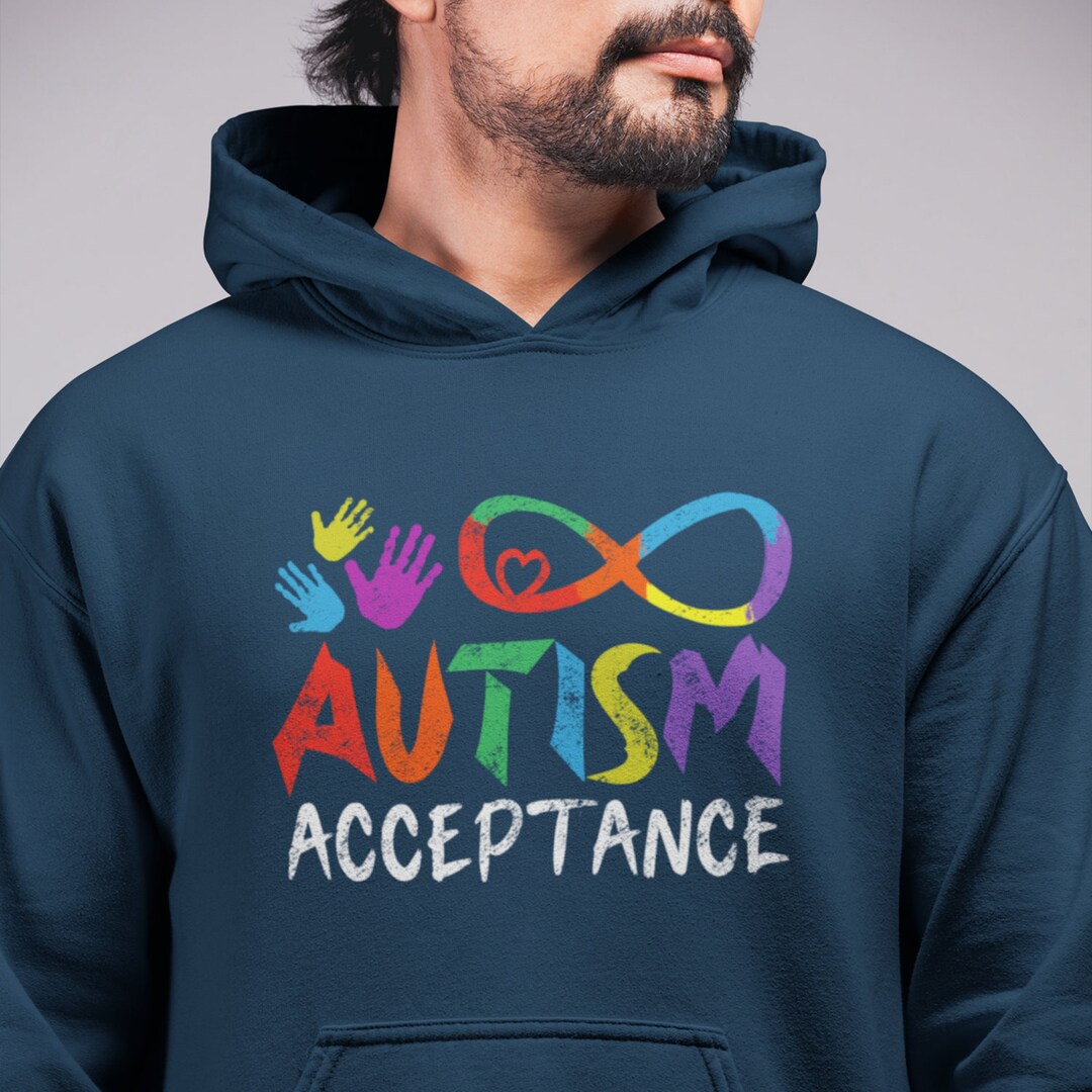 Autism Acceptance Infinity Symbol Hoodie Sweatshirts Autism Awareness ...