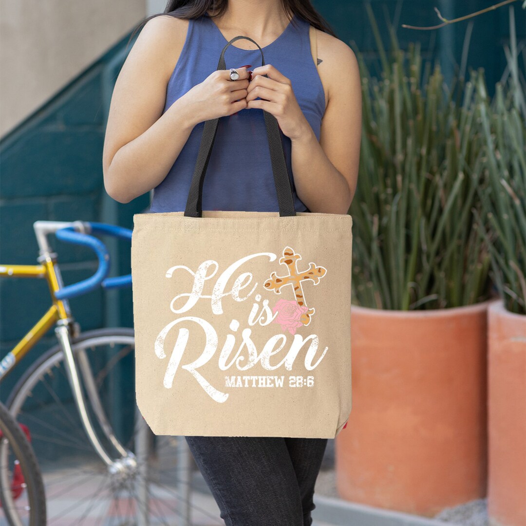 Shop4ever He is Risen Matthew 28:6 Christian Bible Verse Easter Cotton ...