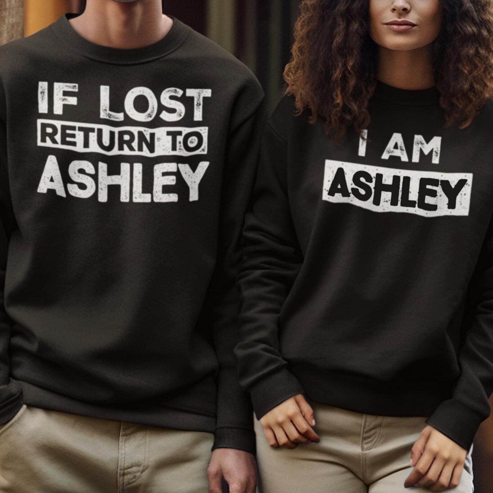 Custom Couples Matching Crewneck Sweatshirts If Lost Return to ...