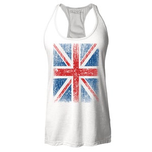 Union Jack Vintage British Flag Women's Racerback United Kingdom Flag ...