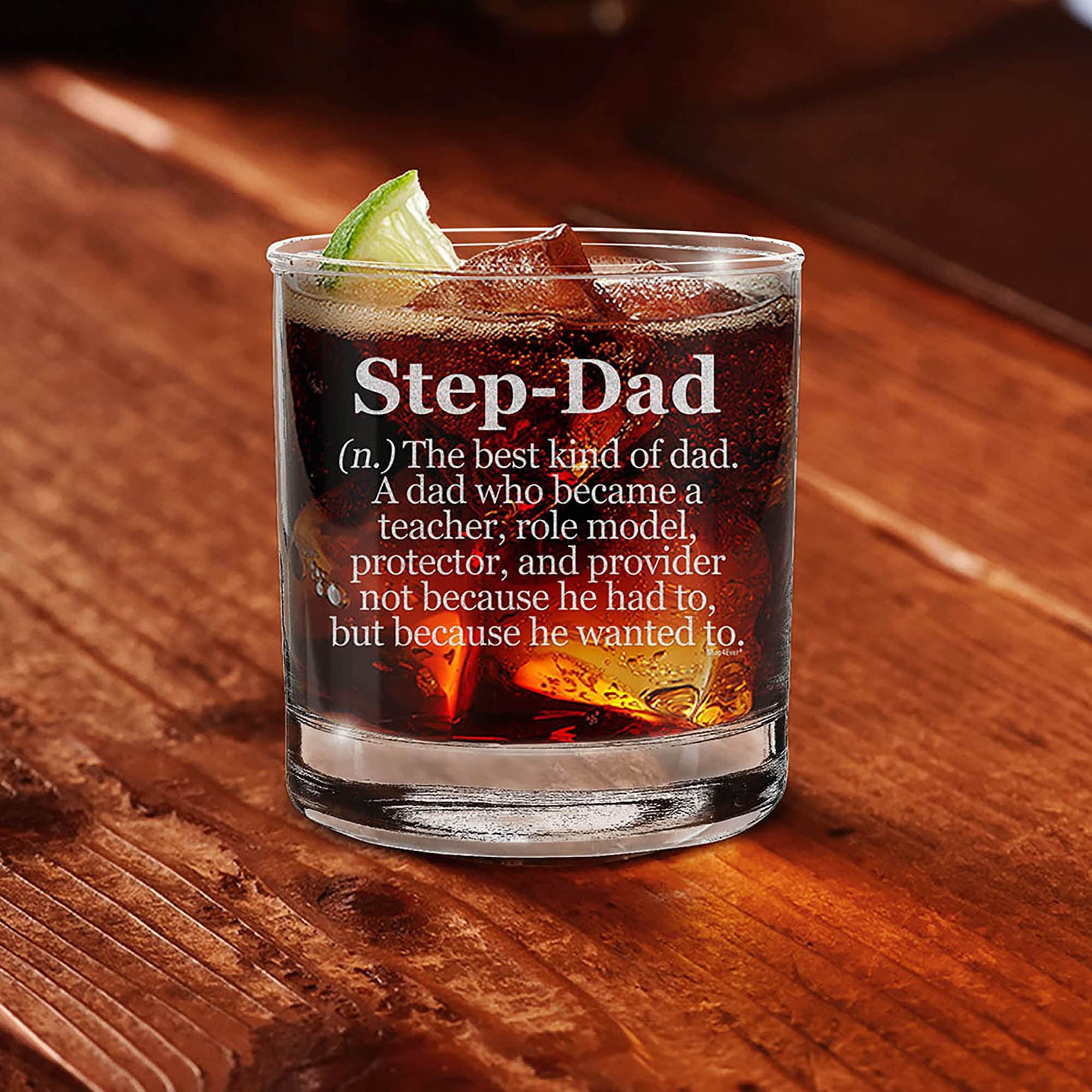 Step-dad Definition Engraved Whiskey Glass Retirement Gift, Birthday ...