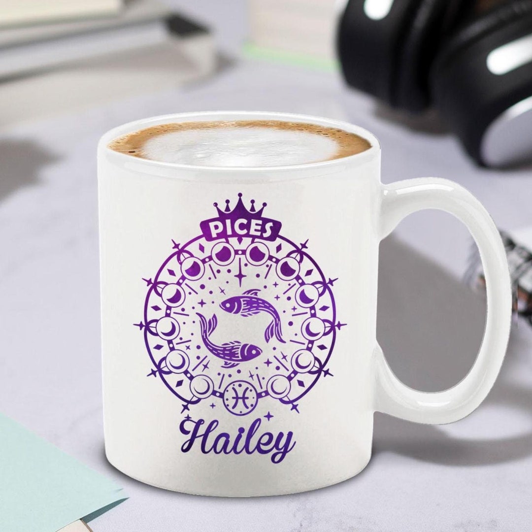 Personalized Astrology Sign With Custom Name Zodiac Ceramic Coffee Mug ...