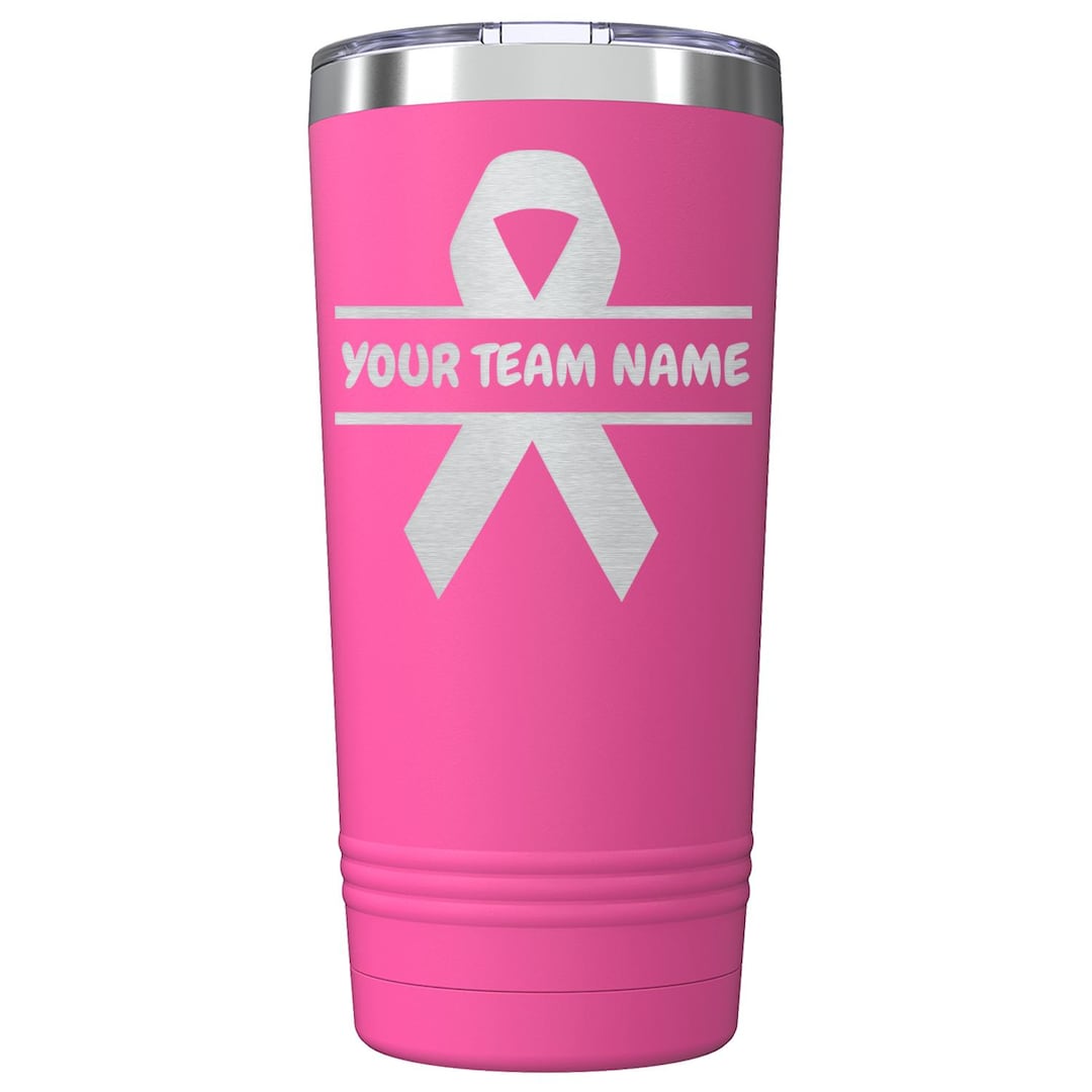 Personalized Breast Cancer Tumbler. Custom Breast Cancer Ribbon Your ...