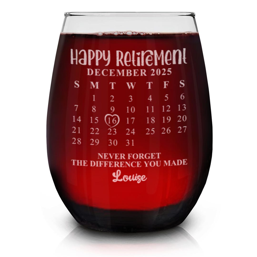 Personalized Happy Retirement Calendar Date With Retiree Name Engraved ...