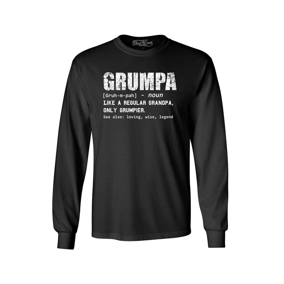 Grumpa Definition Grumpy Grandpa Long Sleeve Shirt - Etsy