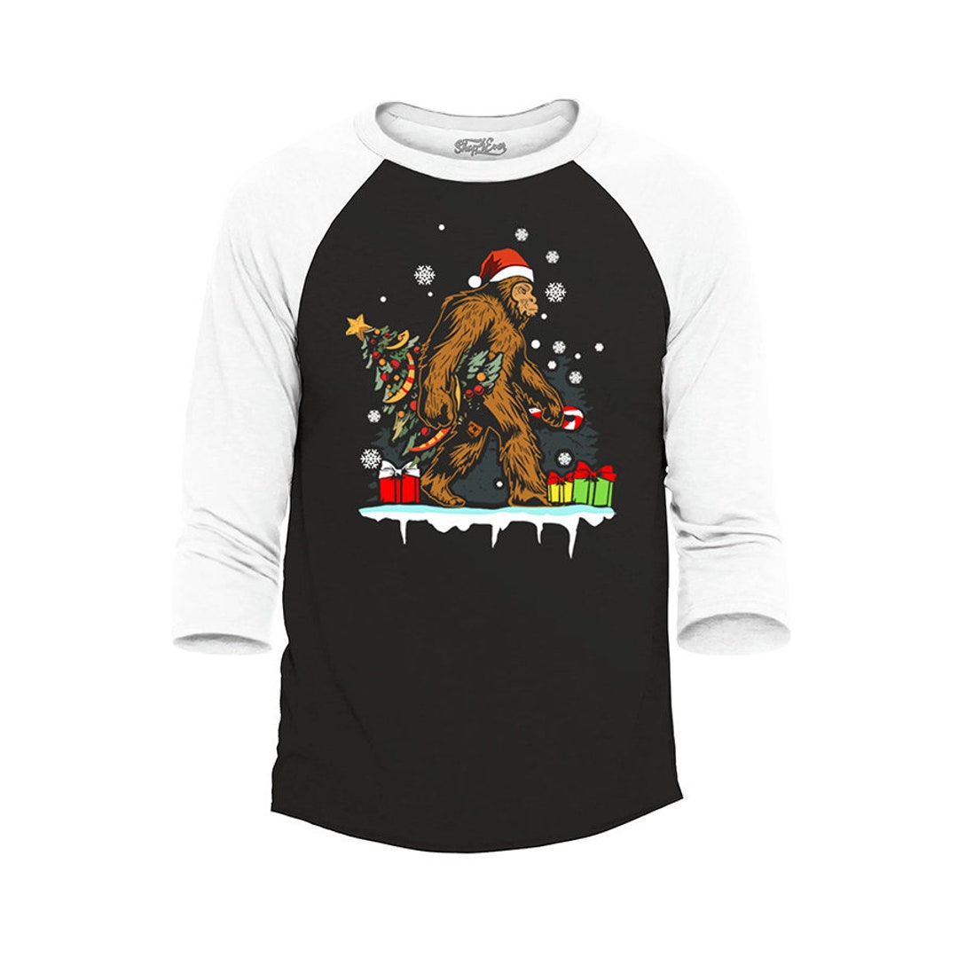 Bigfoot Santa Christmas Tree Toy Sack Sasquatch Raglan - Etsy