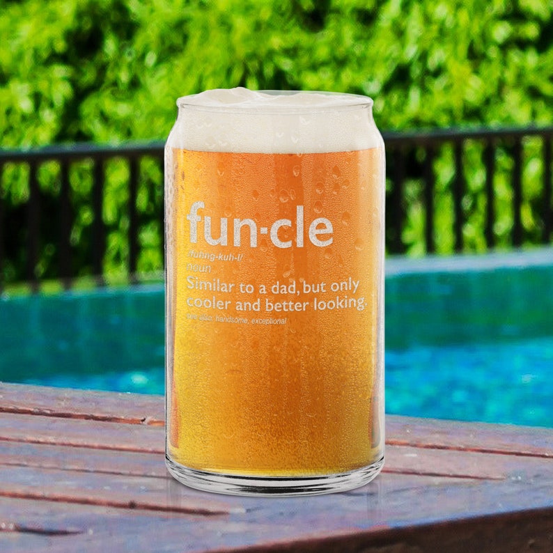 Funcle Definition Beer Can Glass - Etsy