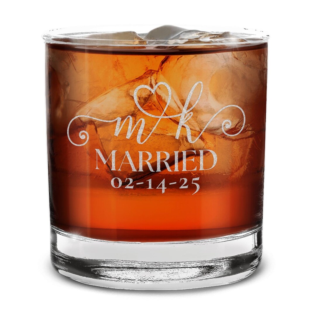 Custom His and Her Initials Heart Married Date Personalized Keepsake ...
