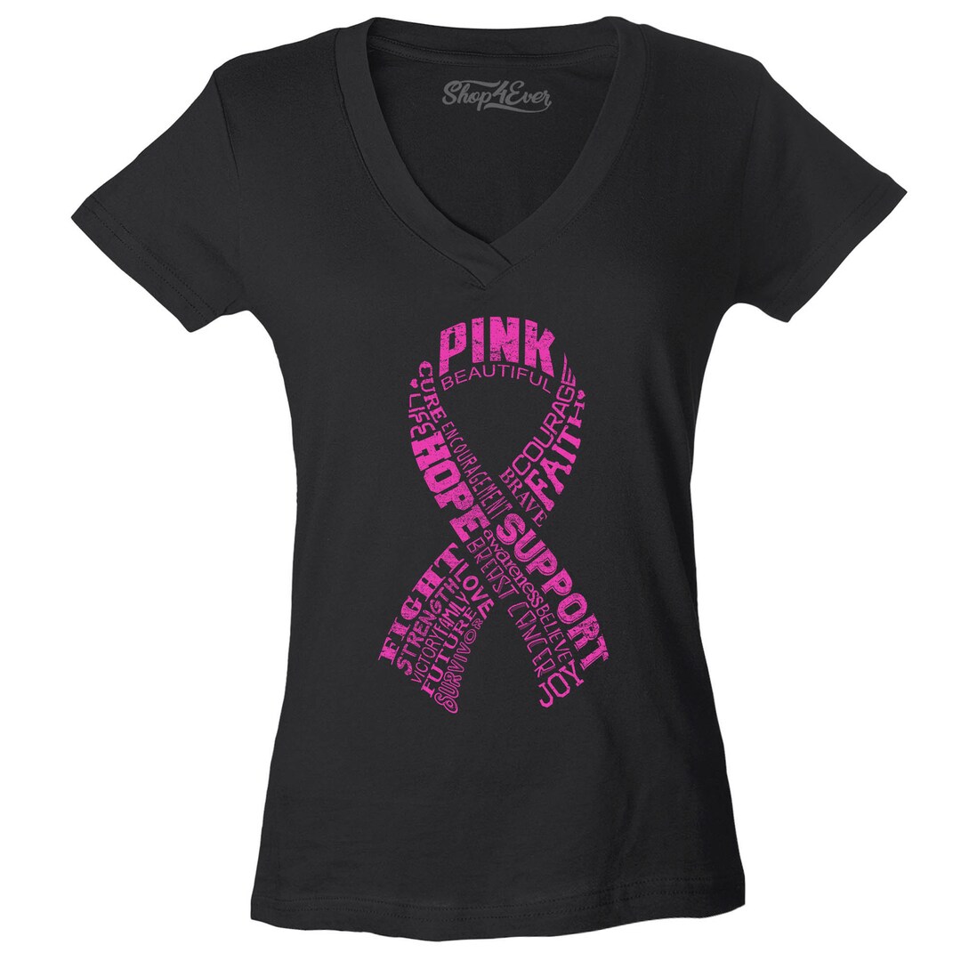 Distressed Pink Ribbon Breast Cancer Montage Slim Fit - Etsy