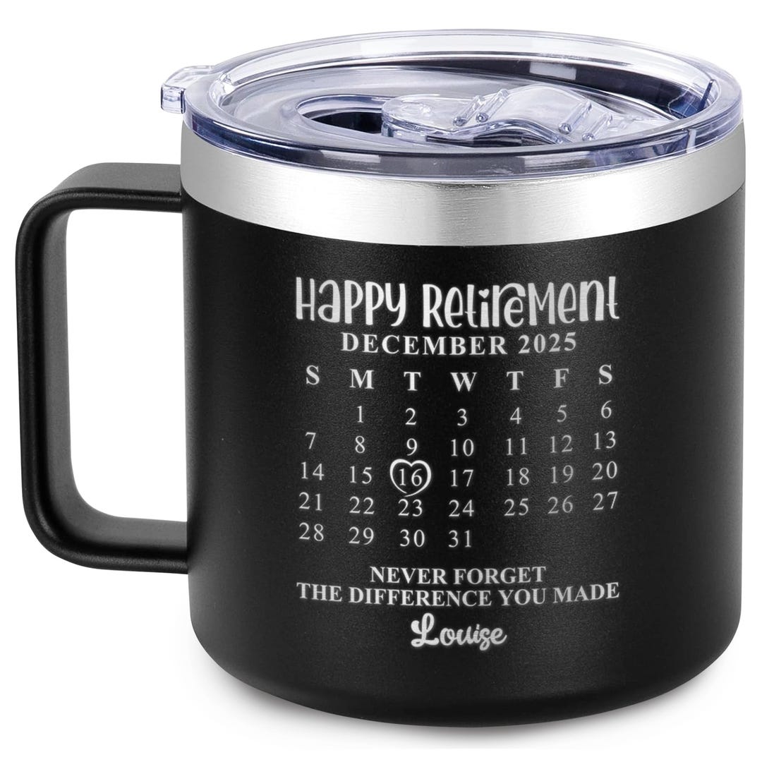 Personalized Happy Retirement Calendar Date With Retiree Name Laser ...
