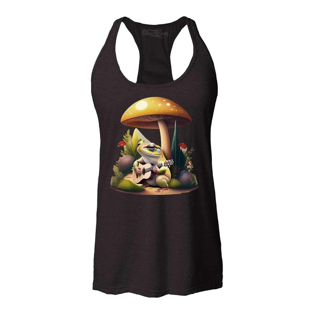 Frog Playing Guitar Mushroom Cottagecore Women's Racerback - Etsy
