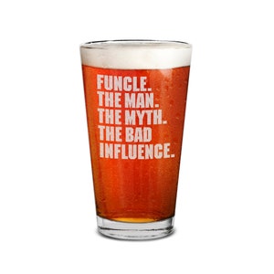 Funcle the Man the Myth Engraved Beer Pint Glass - Etsy