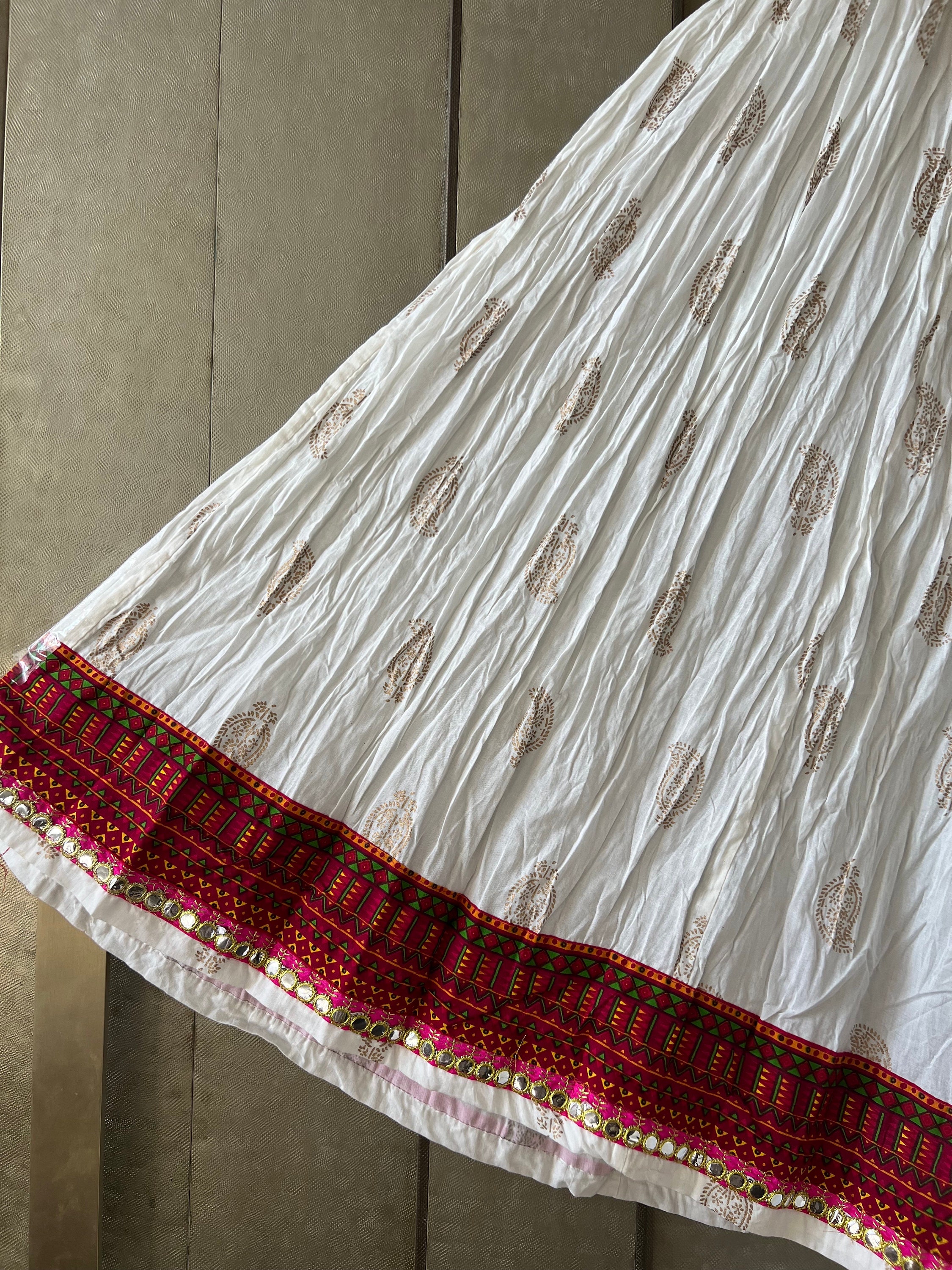 Elegant Cotton Garba Skirt With Customizable Dupatta Perfect for ...