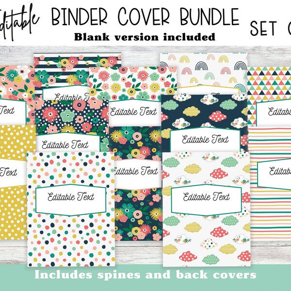 Binder Covers Printable - Etsy