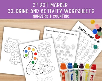 Dot Marker Printable Number Recognition Coloring Activity | Etsy