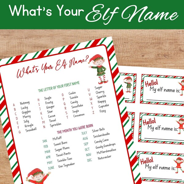 Whats Your Elf Name - Etsy
