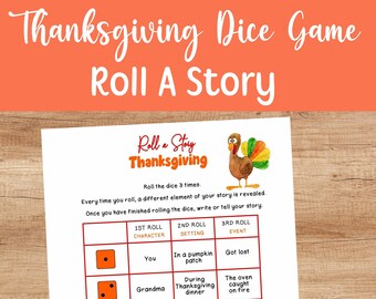 Thanksgiving Roll a Story - Etsy